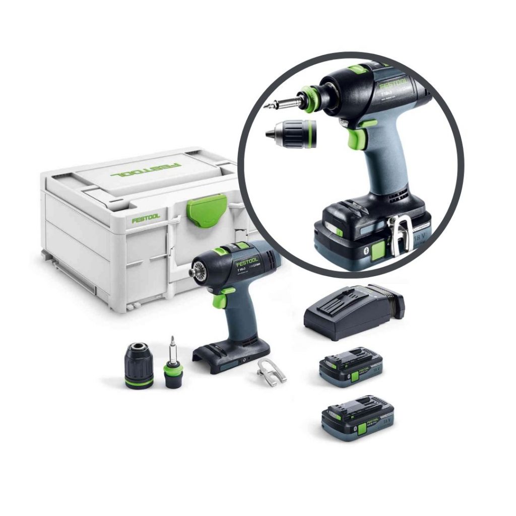Taladro atornillador a batería T 18+3 HPC 4,0 I-Plus - 576446 - Festool ...